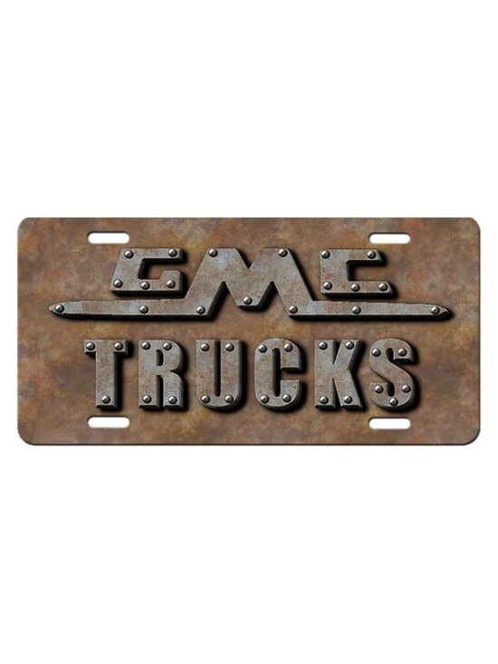 Accents | Vintage Rustic Rat Rod Look Gmc Trucks Aluminum Vanity ...